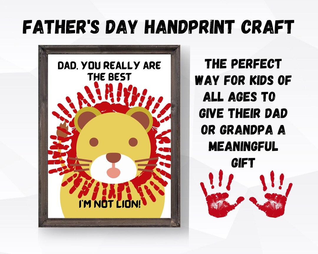 Father's Day Handprint Craft, DIY Gift for Dad From Kids, Keepsake for ...