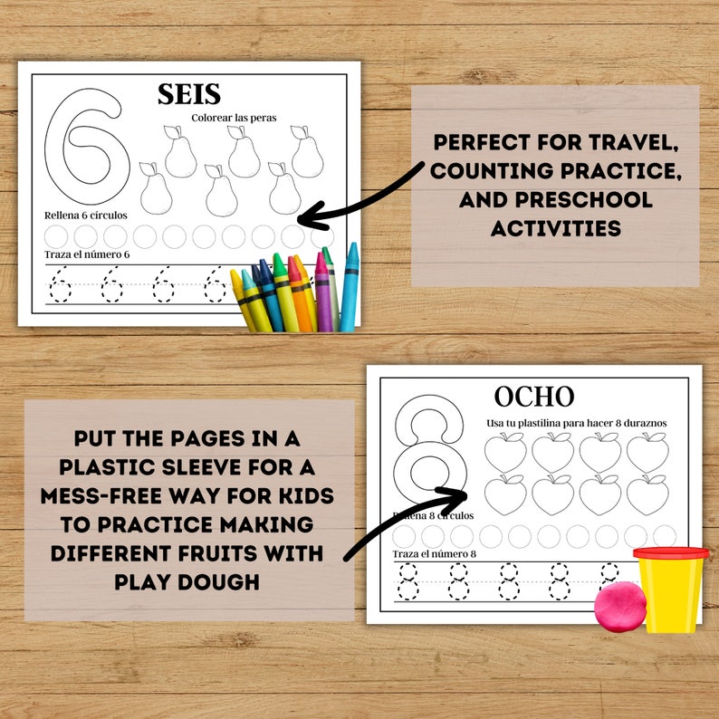 Number Playdough Mats, Spanish Learning, Fine Motor Skills, Number ...