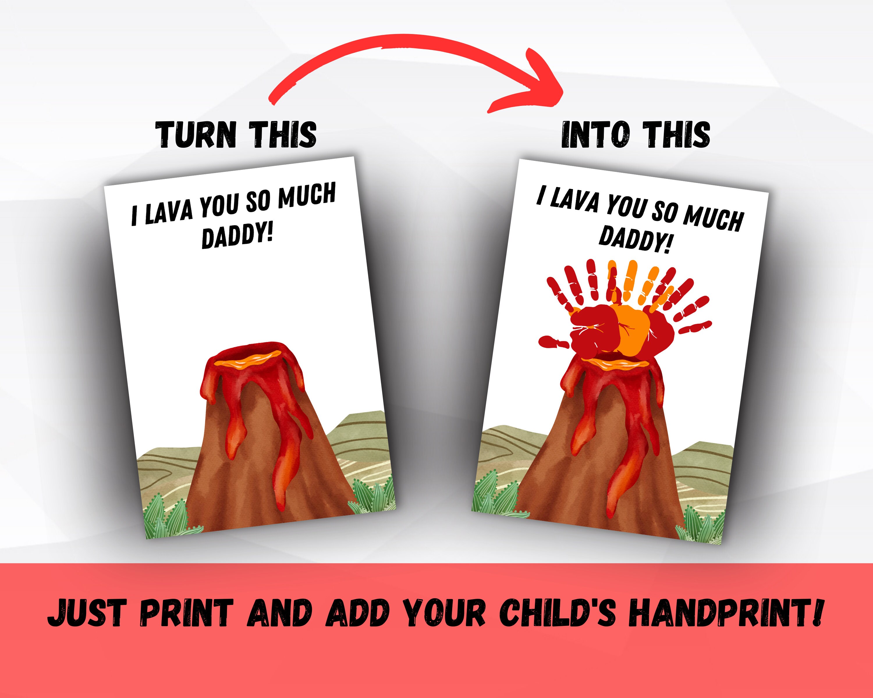 Father's Day Handprint Craft, DIY Gift for Dad From Kids, Keepsake for ...