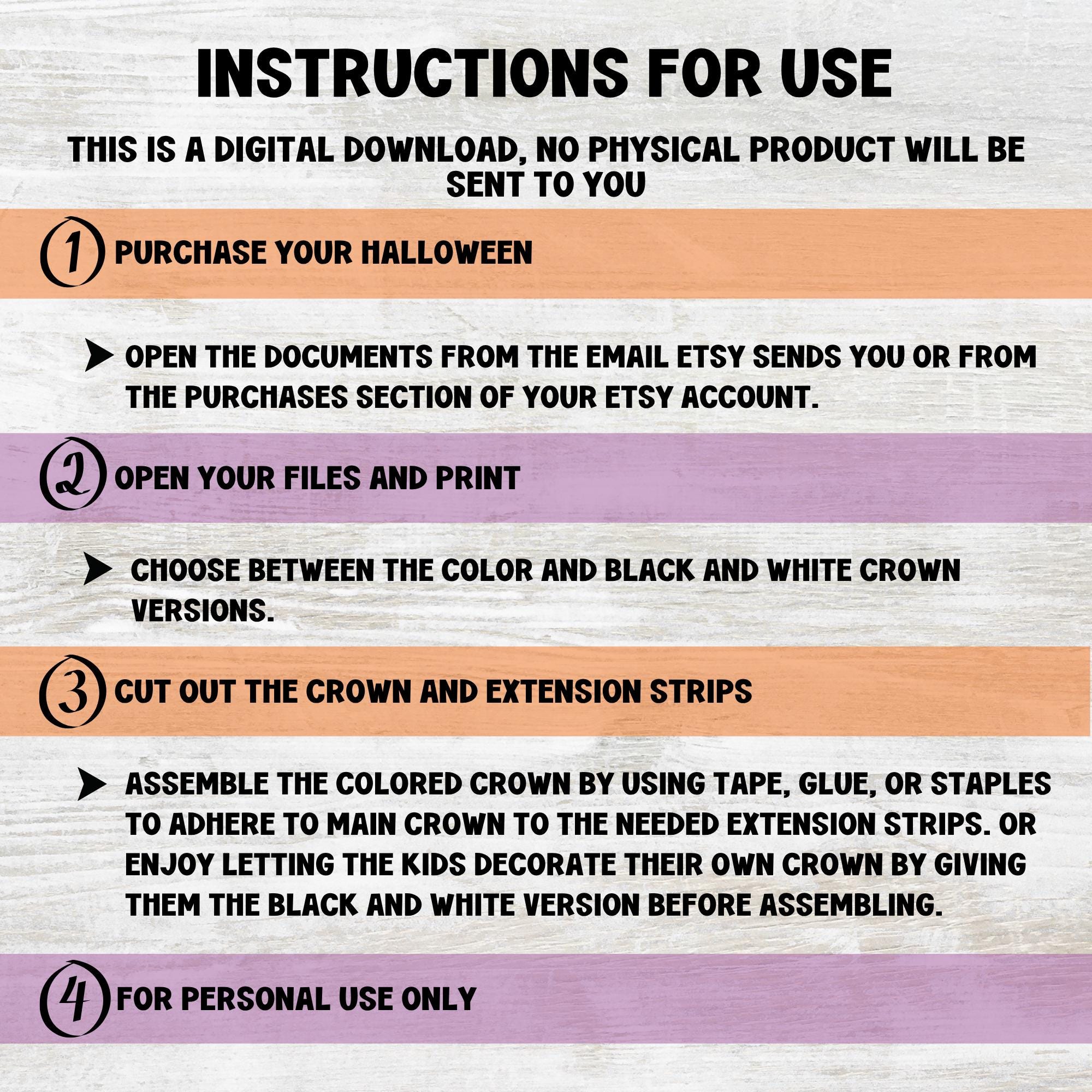 Halloween Crown Craft for Kids, Printable Coloring Crown Template ...