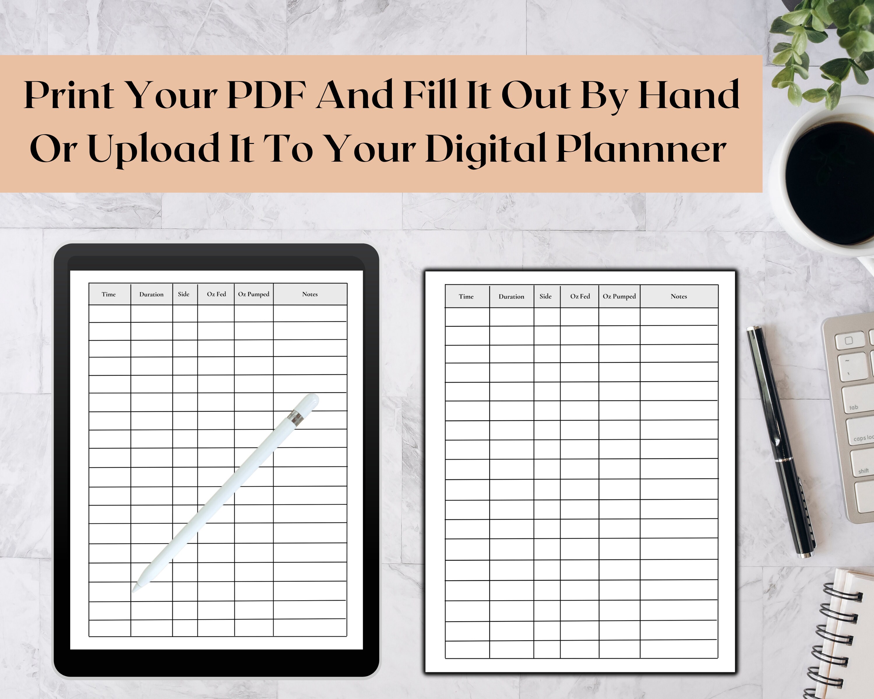 Bottle Feeding Log Printable Minimalist, Breast Pumping Tracker, Baby ...