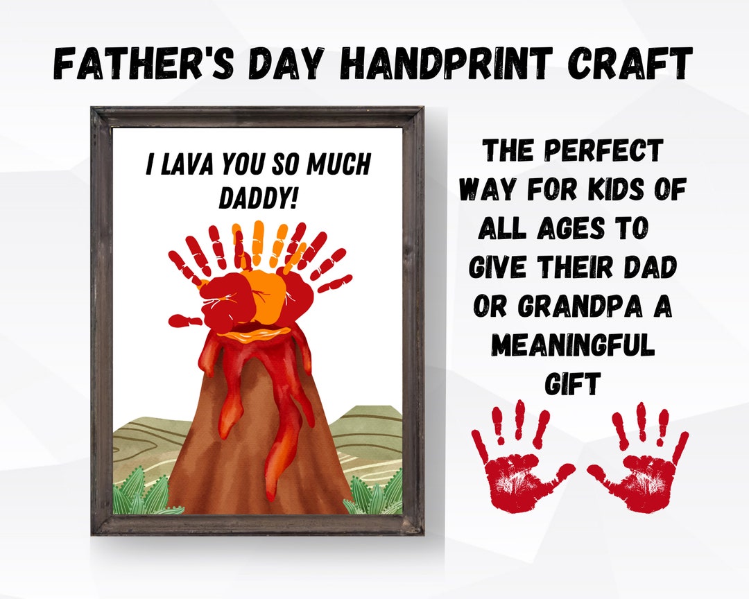 Father's Day Handprint Craft, DIY Gift for Dad From Kids, Keepsake for ...
