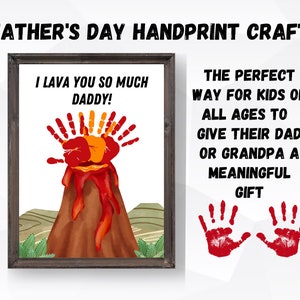 Father's Day Handprint Craft, DIY Gift for Dad From Kids, Keepsake for ...