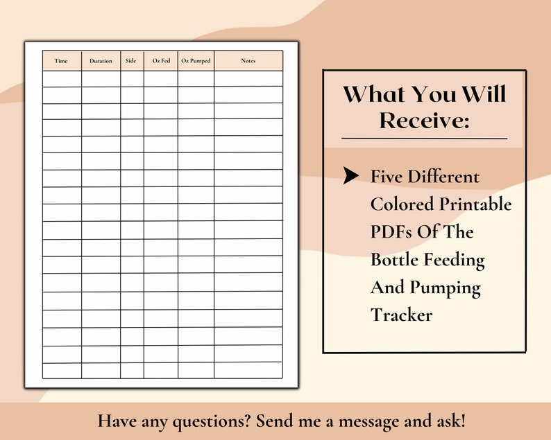 Bottle Feeding Log Printable Minimalist, Breast Pumping Tracker, Baby ...