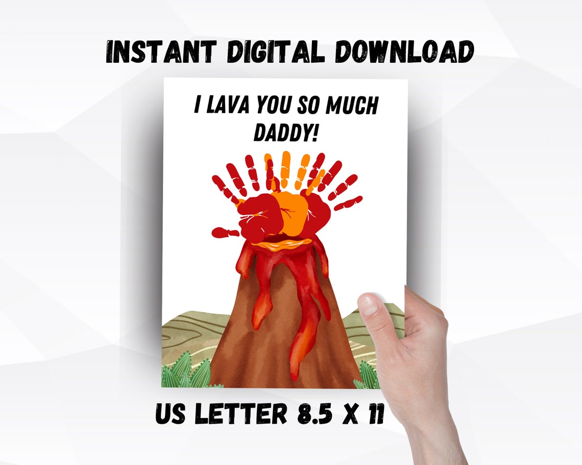 Father's Day Handprint Craft, DIY Gift for Dad From Kids, Keepsake for ...