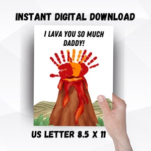 Father's Day Handprint Craft, DIY Gift for Dad From Kids, Keepsake for ...