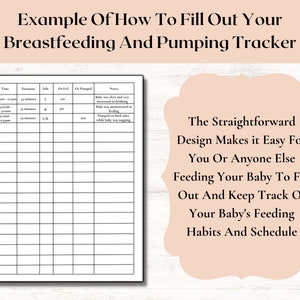 Breastfeeding Log Printable Minimalist, Breast Pumping Tracker, Baby ...