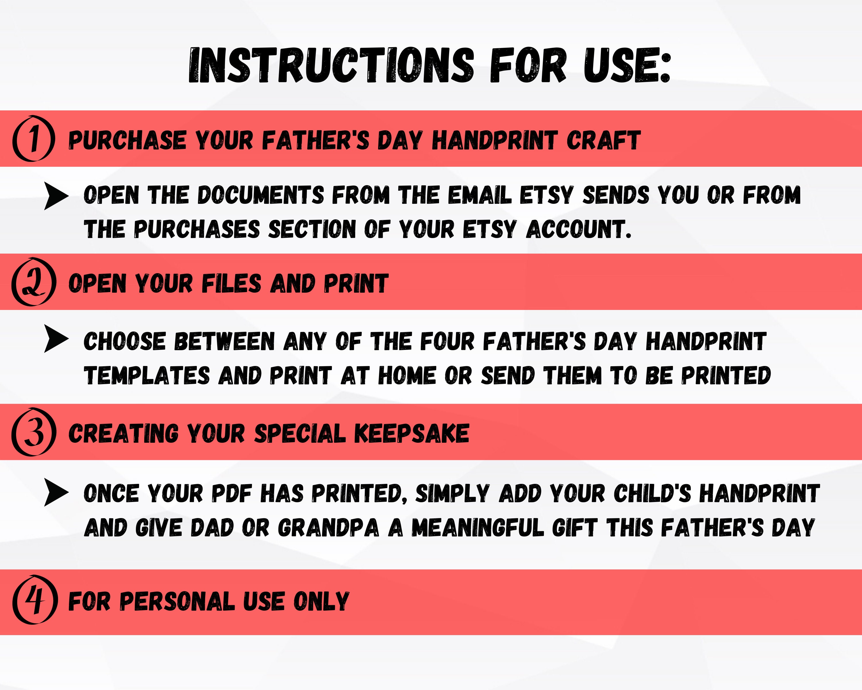 Father's Day Handprint Craft, DIY Gift for Dad From Kids, Keepsake for ...