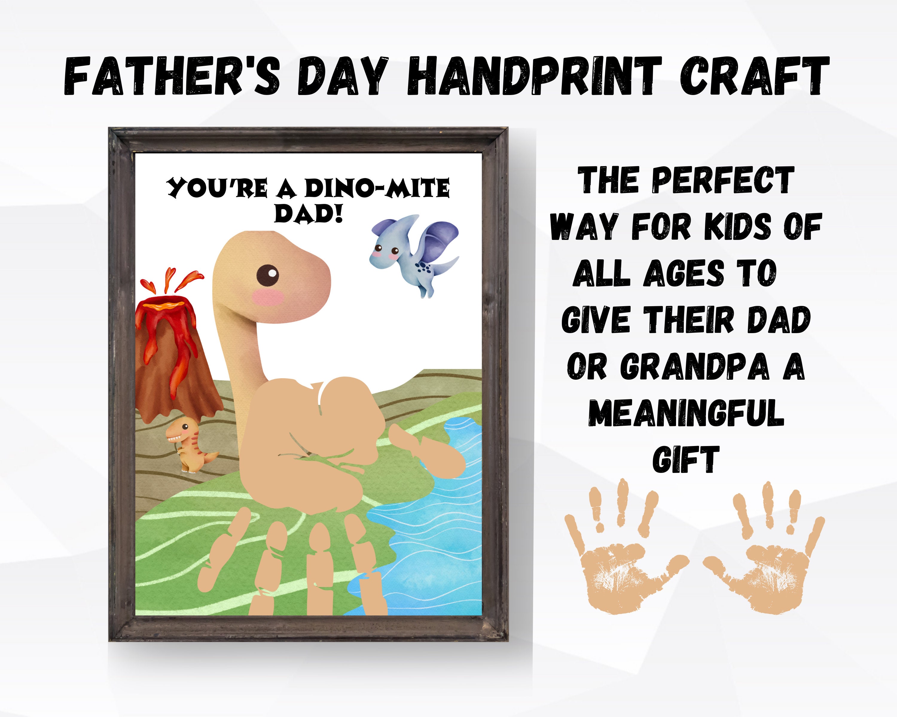 Father's Day Handprint Craft, DIY Father's Day Card for Dad, Keepsake ...