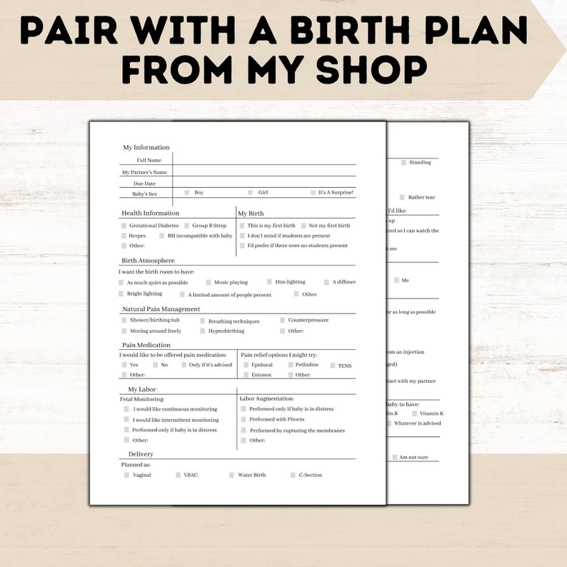 Birth Bag Packing List Printable, Hospital Bag Checklist Neutral, Baby ...