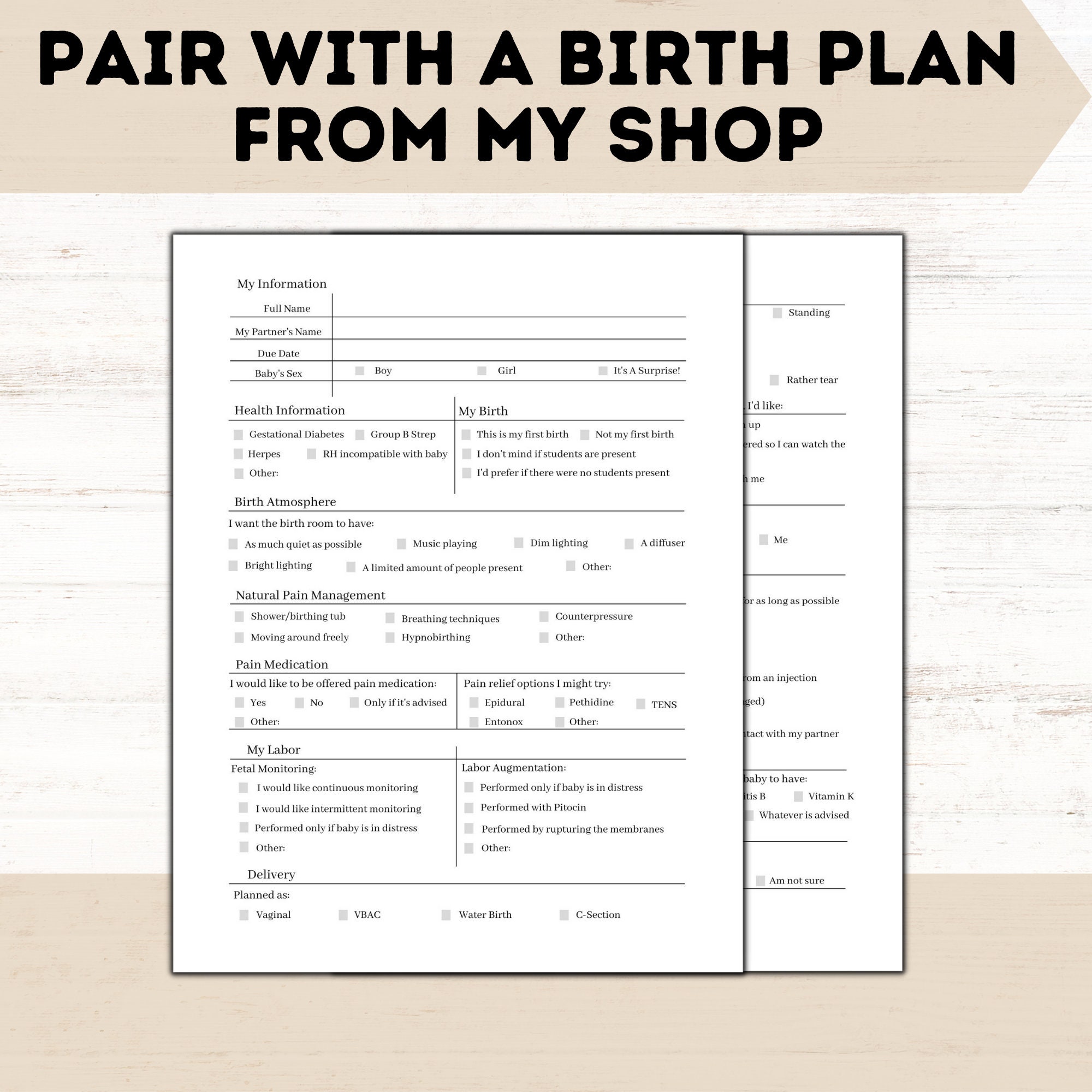 Birth Bag Packing List Printable, Hospital Bag Checklist Neutral, Baby ...