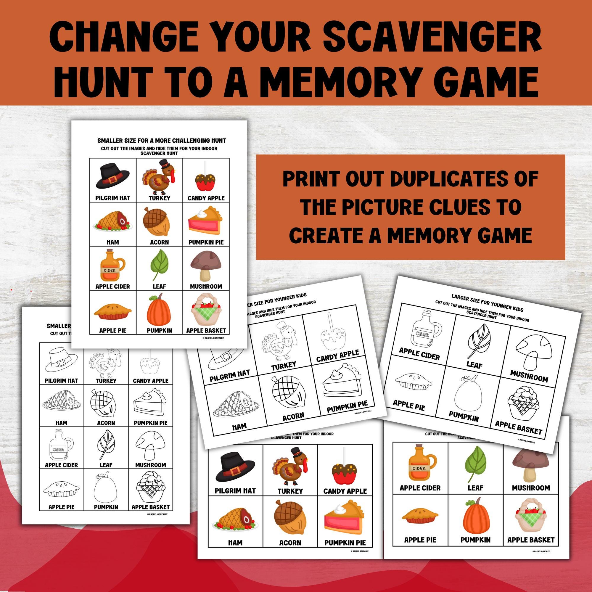Thanksgiving Indoor Scavenger Hunt, Photo Scavenger Hunt, Printable ...