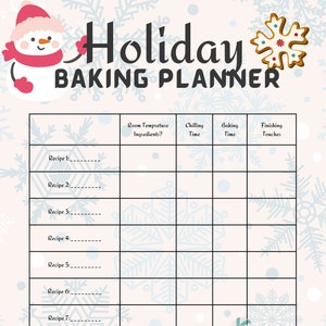 Holiday Baking Planner - Etsy