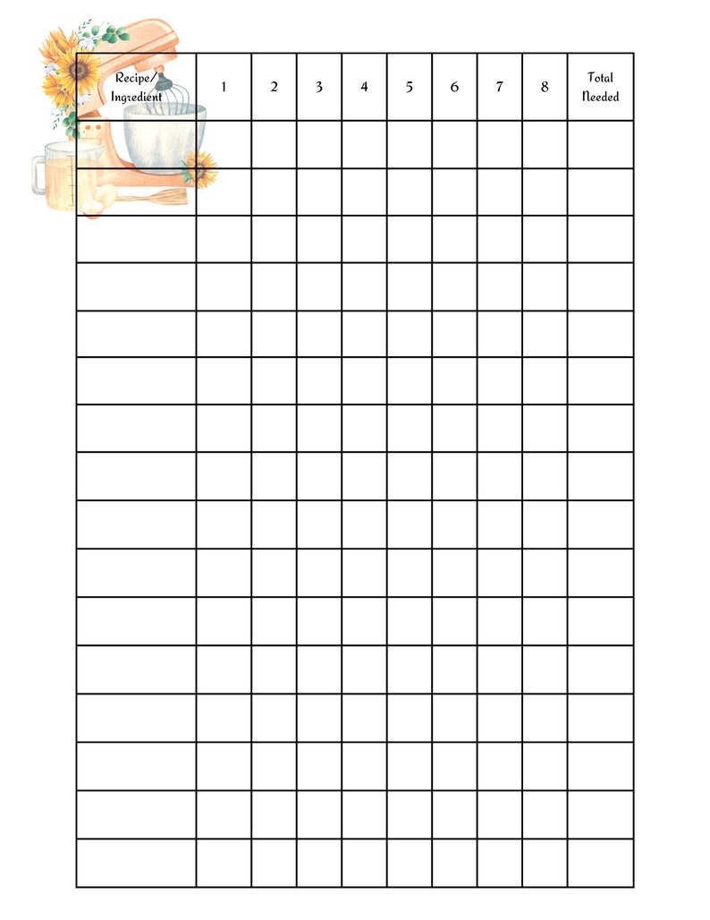 Baking Planner Version 2 - Etsy