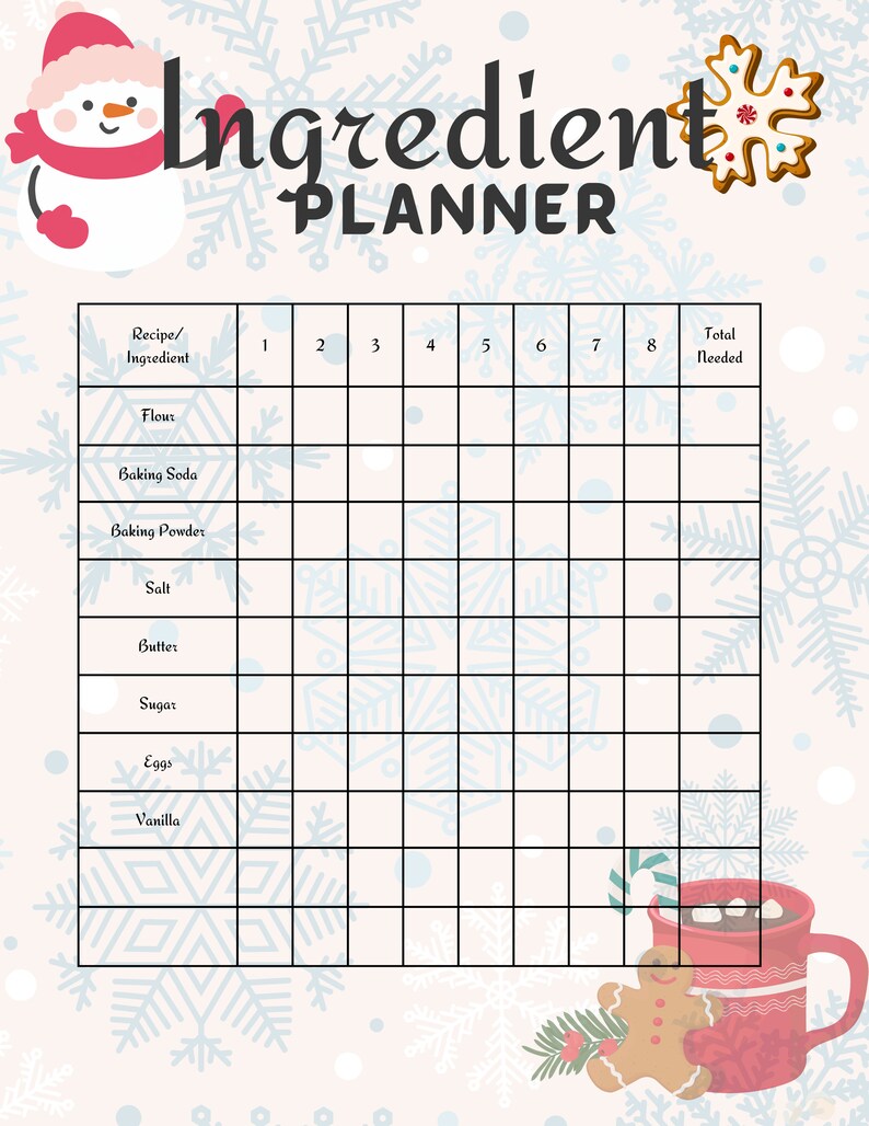 Holiday Baking Planner - Etsy