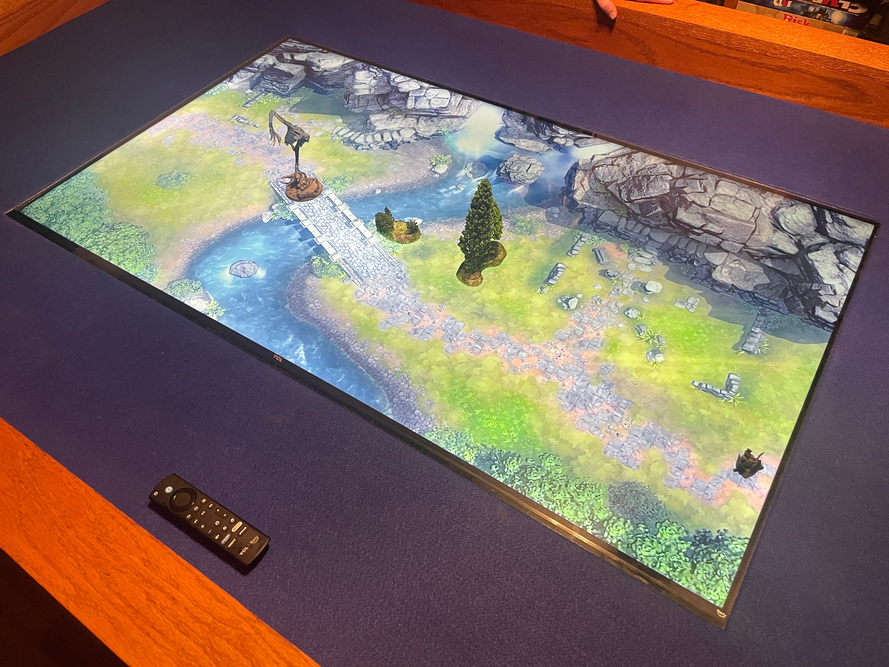 The Tech Hero. Vaulted Game Table With a Tv in the Vault Custom Board and Card Game Table With 4 ...