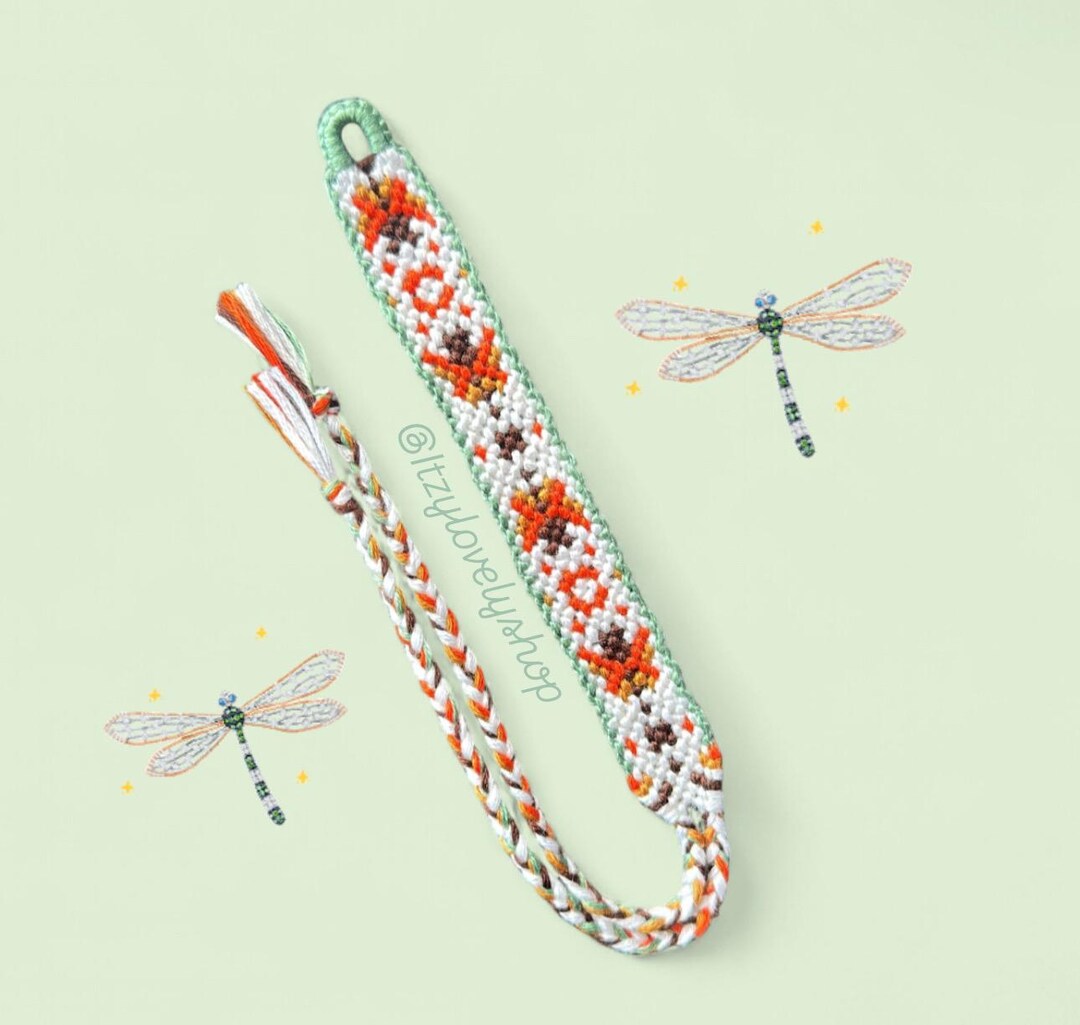 Dragonfly Friendship Bracelet: Handmade Spring Thread Bracelet - Etsy