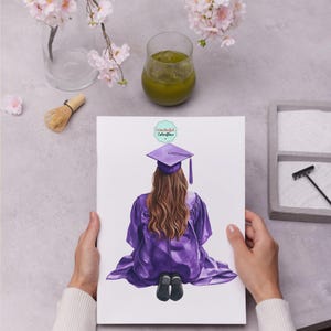 Graduation Day Purple Edition Watercolor Clipart – Purple Gown ...