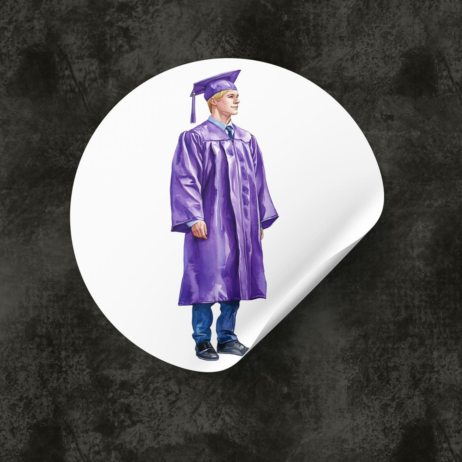 Graduation Day Purple Edition Watercolor Clipart – Purple Gown ...