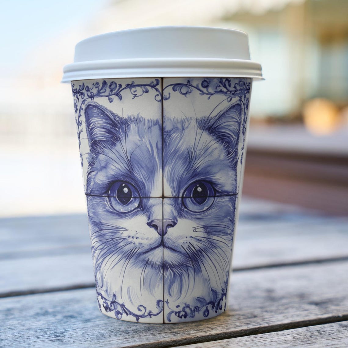 Delf Cat Tiles Clipart – Blue and White Delft Style, Traditional Dutch ...