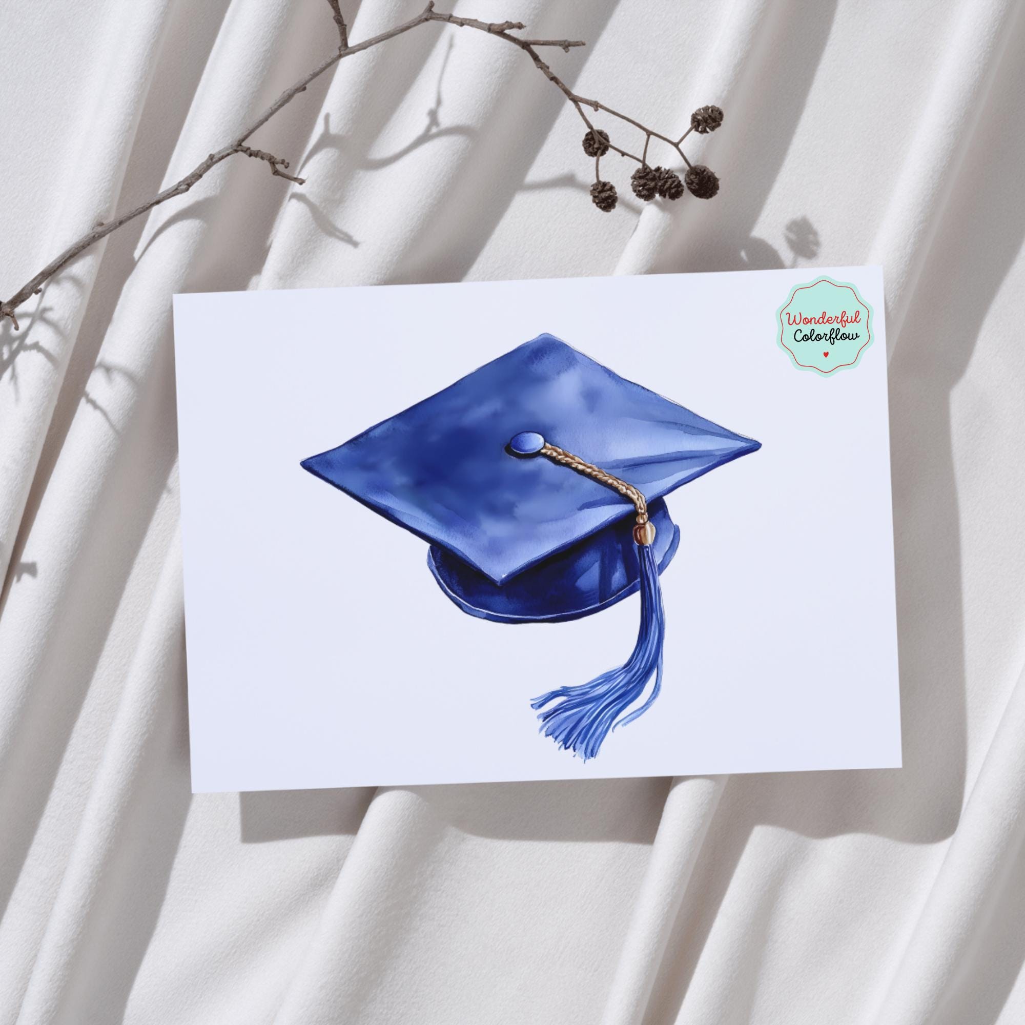 Graduation Day - Blue Edition Watercolor Clipart – Blue Gown Graduates ...