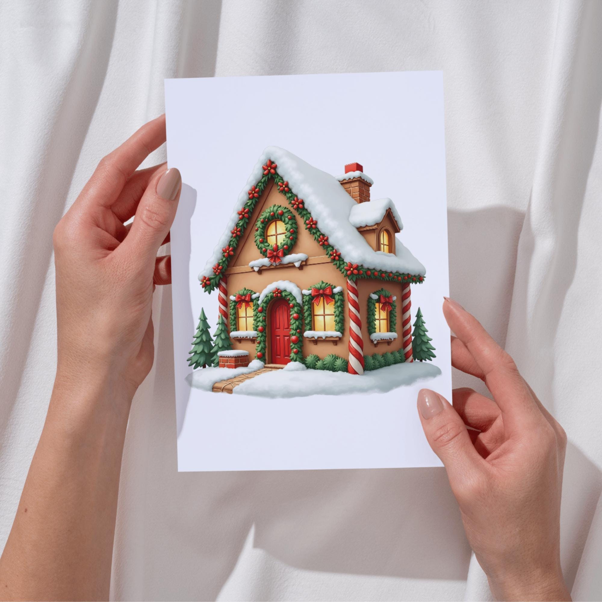 Christmas Houses Clipart Set| Colorful Holiday Village, Snowy Winter ...
