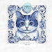 Delf Cat Tiles Clipart – Blue and White Delft Style, Traditional Dutch ...