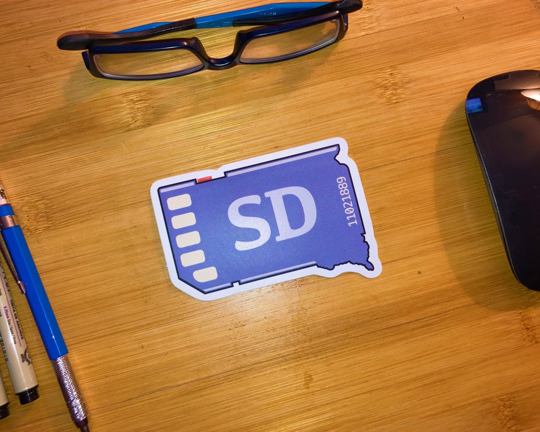 SD Card Sticker; South Dakota Tech Sticker; Matte White Vinyl Film - Etsy