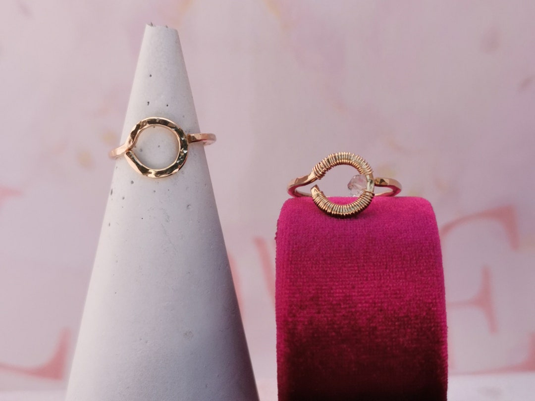 Gold Fill Open Circle Rings Set: Karma and Dharma Rings, Herkimer ...