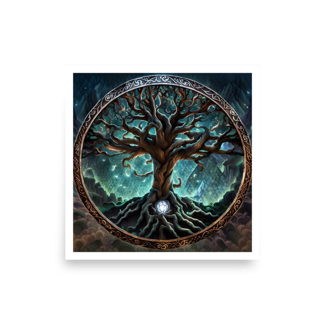 Runic Tree of Life 12" X 12" Poster - Etsy