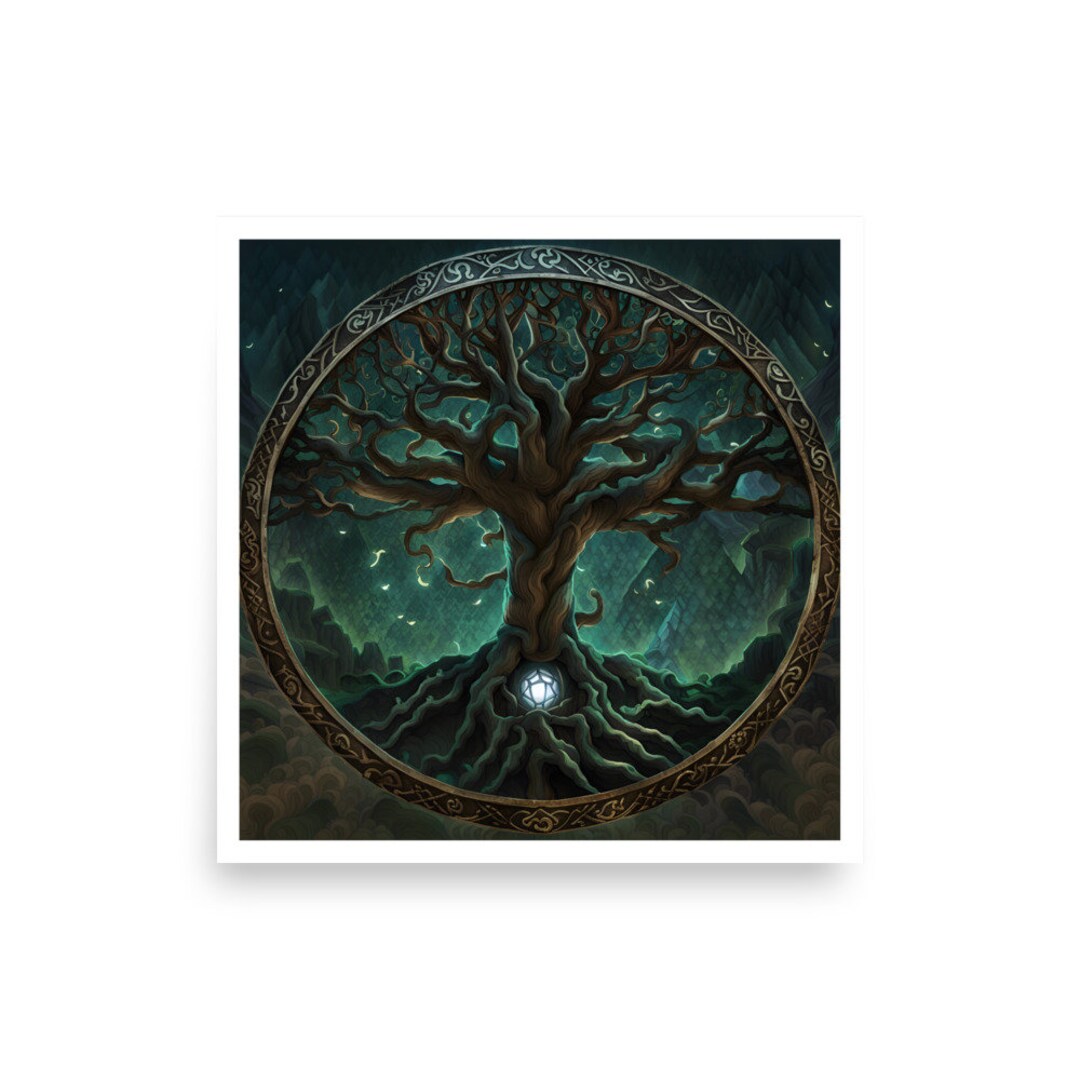 Runic Tree of Life 12" X 12" Poster - Etsy