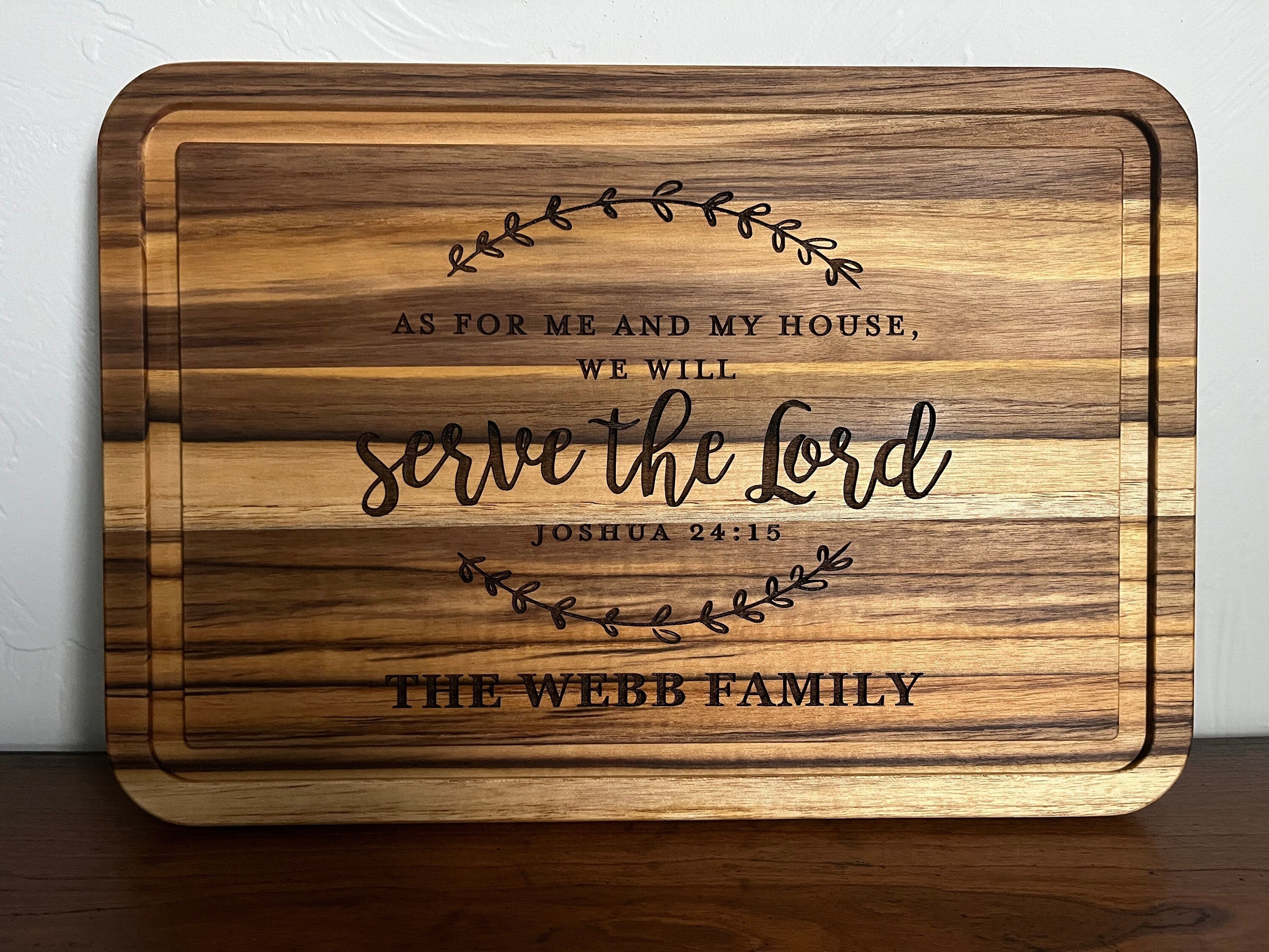 Personalized, Teak Wood Engraved Cutting Board, Religious Scripture, as ...