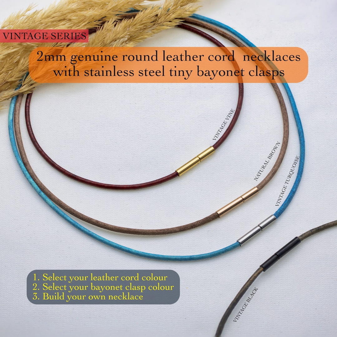 Thin Leather Cord Necklace With Stainless Steel Dainty Clasp for ...