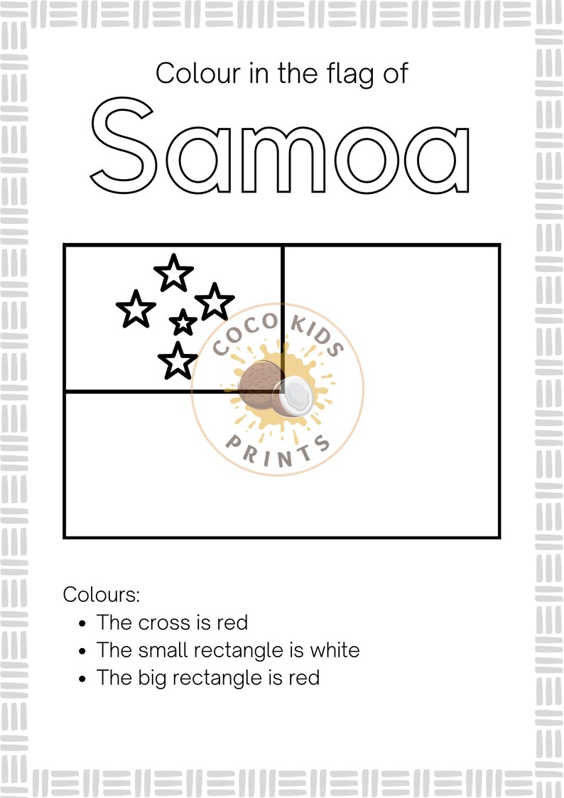 Pacific Flags Colouring Pages Printable for Kids PDF File Instant ...