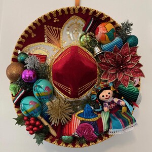 Custom Feliz Navidad Sombrero Wreath - Etsy