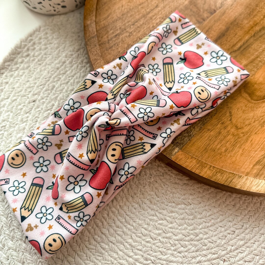 Teacher Apple Headband | Turban Knot Headband | Top Knot Headband Soft ...