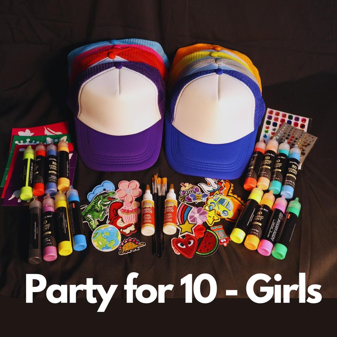 DIY Hat Craft Kit – Party Activity Box for Girls (10 Hats + Paint ...
