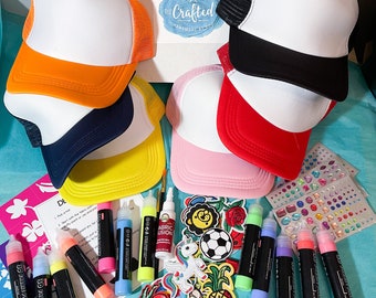 DIY Hat Craft Kit for 9 – Party Activity Box for Girls and Boys (9 Hats ...