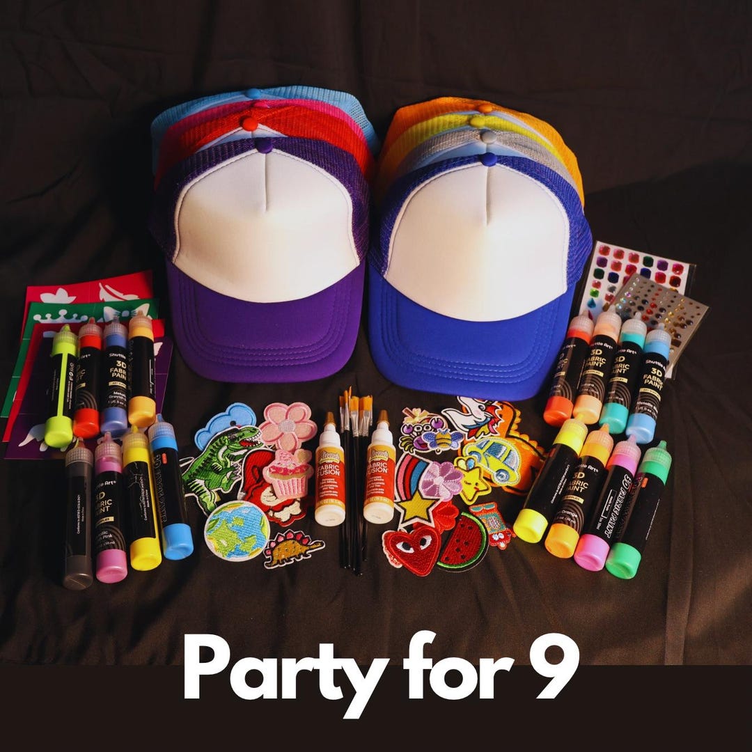 DIY Hat Craft Kit for 9 – Party Activity Box for Girls and Boys (9 Hats ...