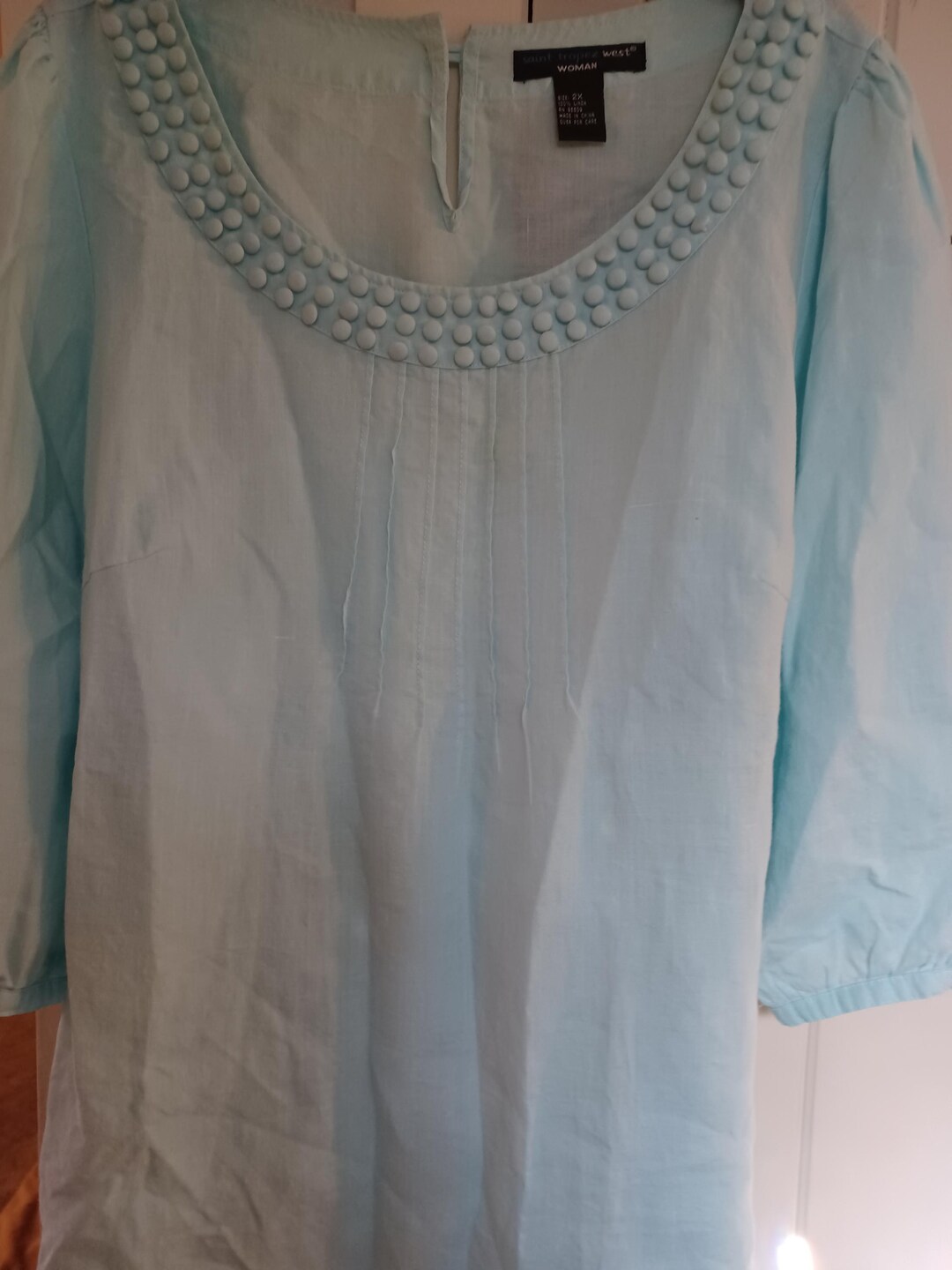 Saint Tropez West Woman's Light Green Tunic Top / Blouse SIZE 2XLARGE ...