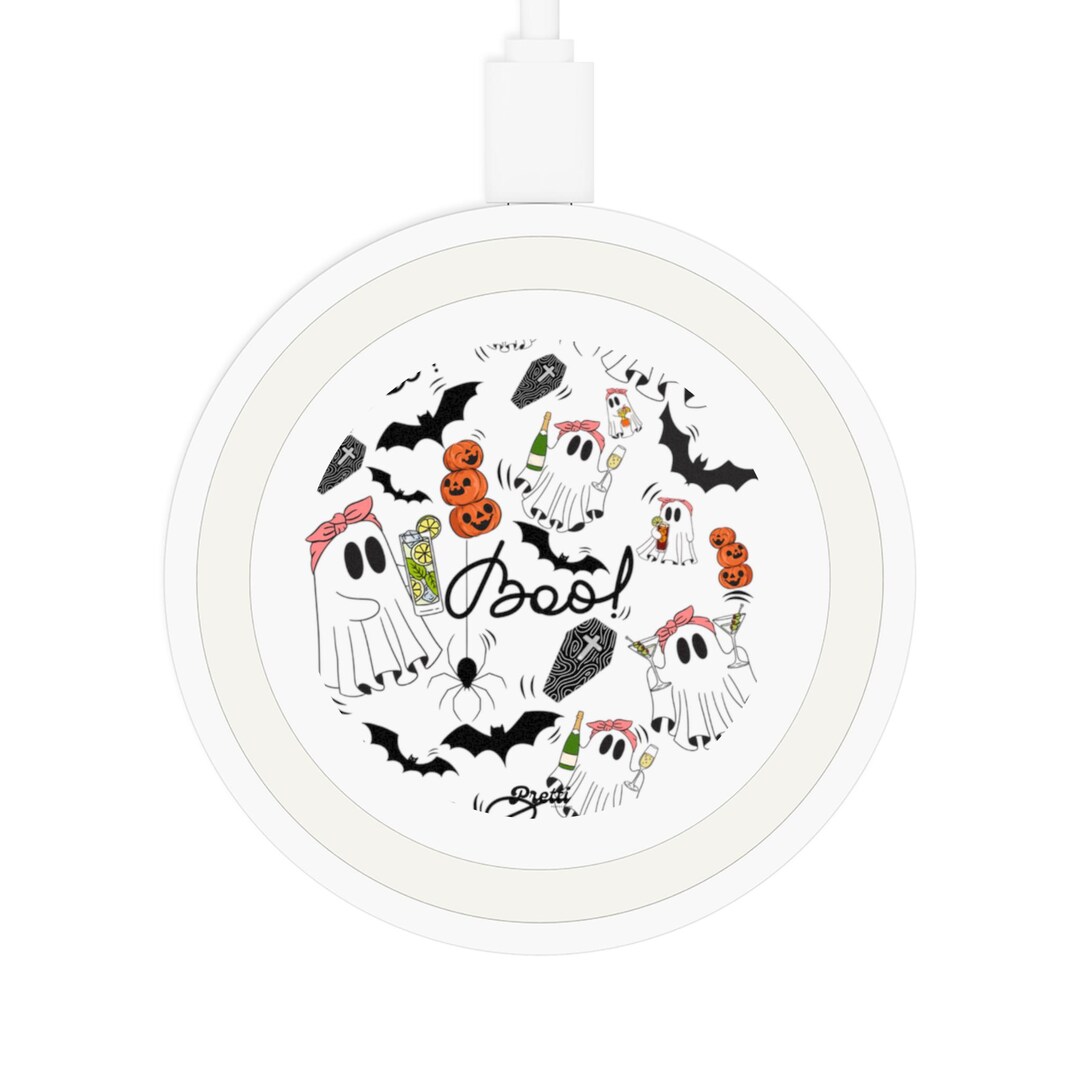 Wireless Charging Pad, Boo Pattern Ghost and Spider, Halloween Charger ...
