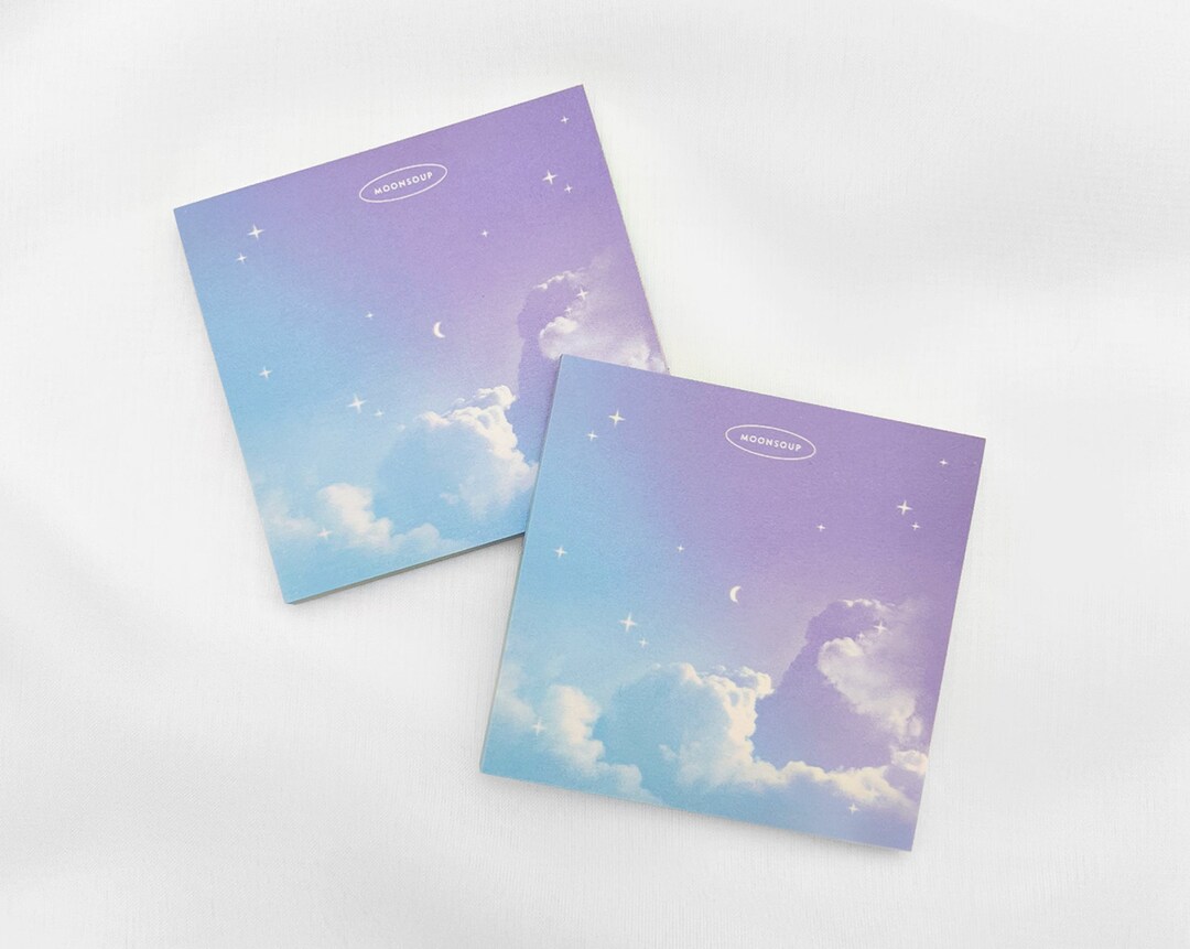 Dreamy Night Sky Sticky Note Memo Pad | Korean Gift Y2K Moon Sky Lofi ...