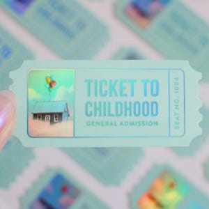 Holographic Ticket to the Moon Vinyl Sticker | Cute Kawaii Stationery ...