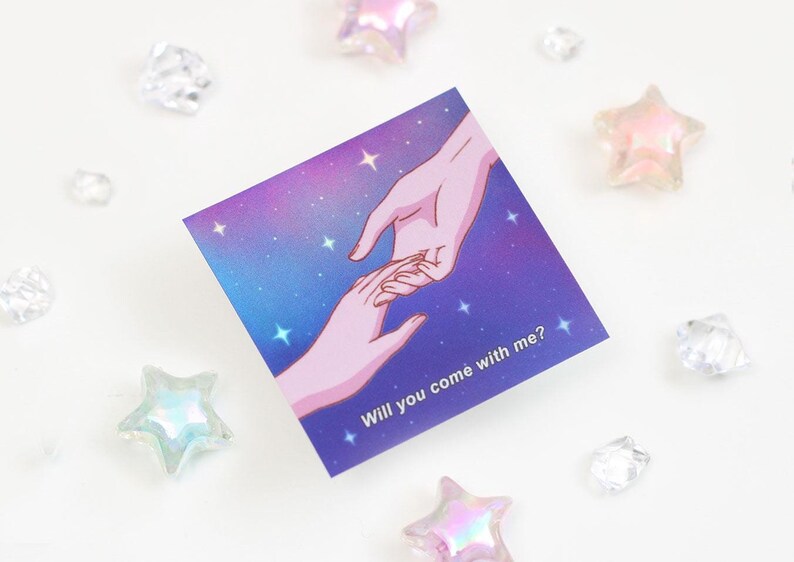 Holographic Sticker Lofi Retro Anime Star Sky Romantic | Cute Kawaii ...