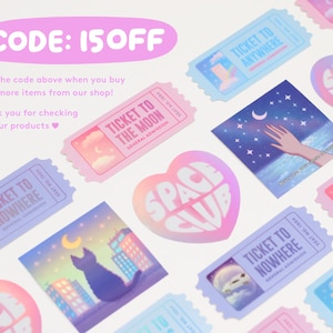 Dreamy Night Sky Sticky Note Memo Pad | Korean Gift Y2K Moon Sky Lofi ...