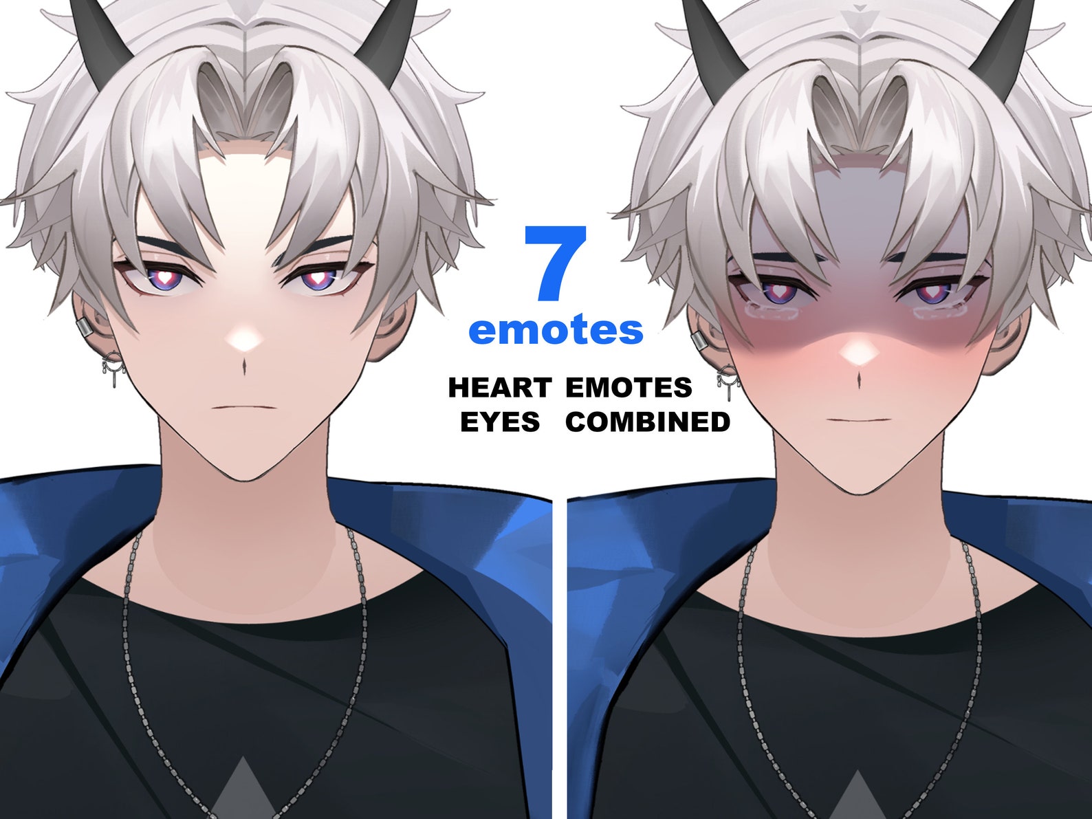 Premade Vtuber Color Customizable, 6 Toggle Switches, 7 Cute Emotes ...