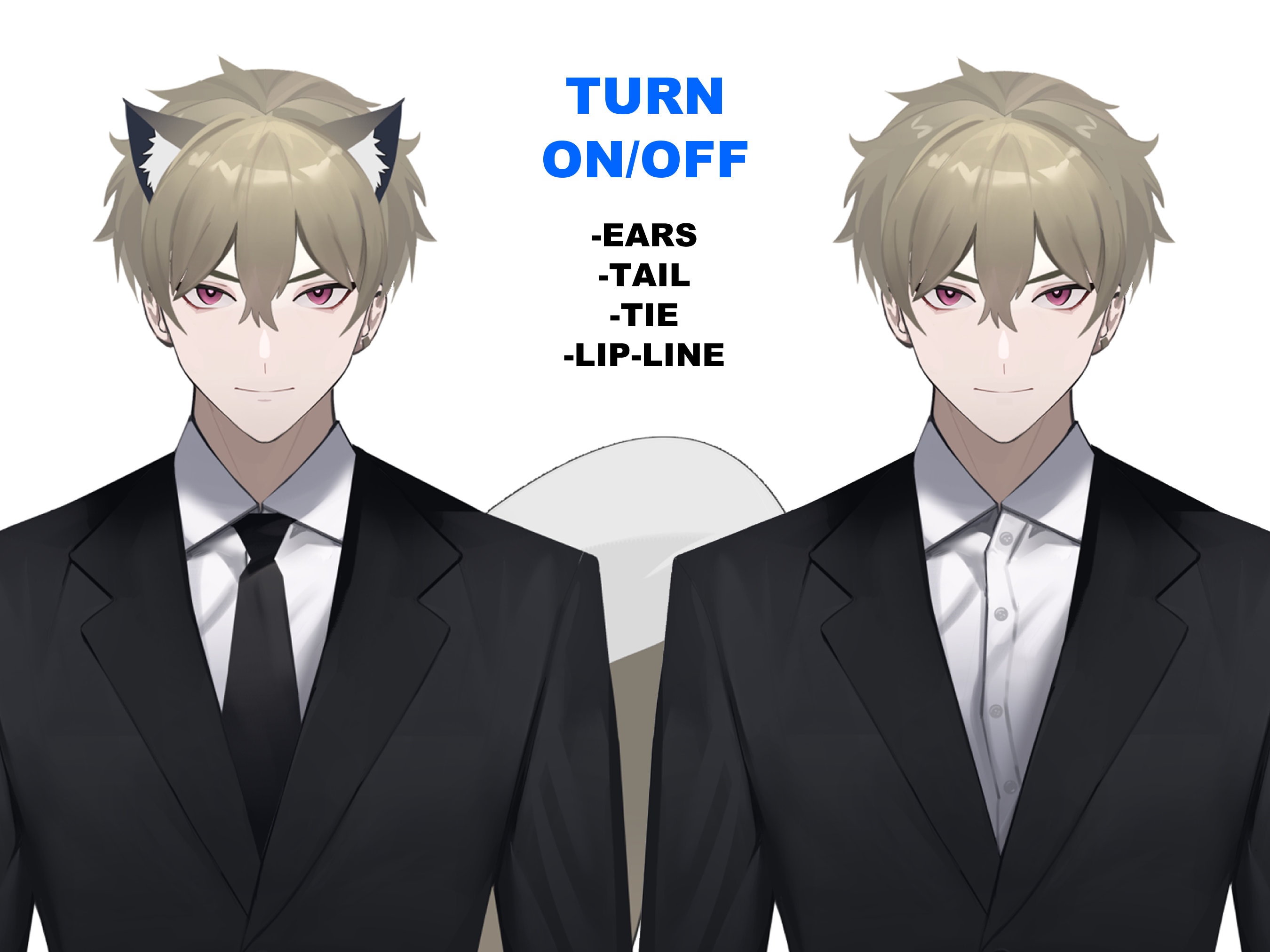 Premade Vtuber Color Customizable 4 Toggle Switches 1 - Etsy Canada