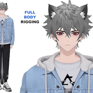 Premade Vtuber - Color Customizable, 12 Toggle Switches, 7 Cute Emotes ...