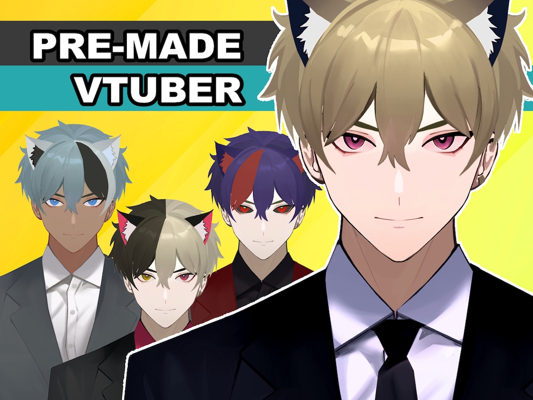 Premade Vtuber - Color Customizable, 4 Toggle Switches, 1 Extra Asset ...