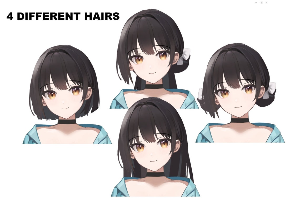 Customizable Vtuber 4 Different Hair Styles 3 Different - Etsy Canada